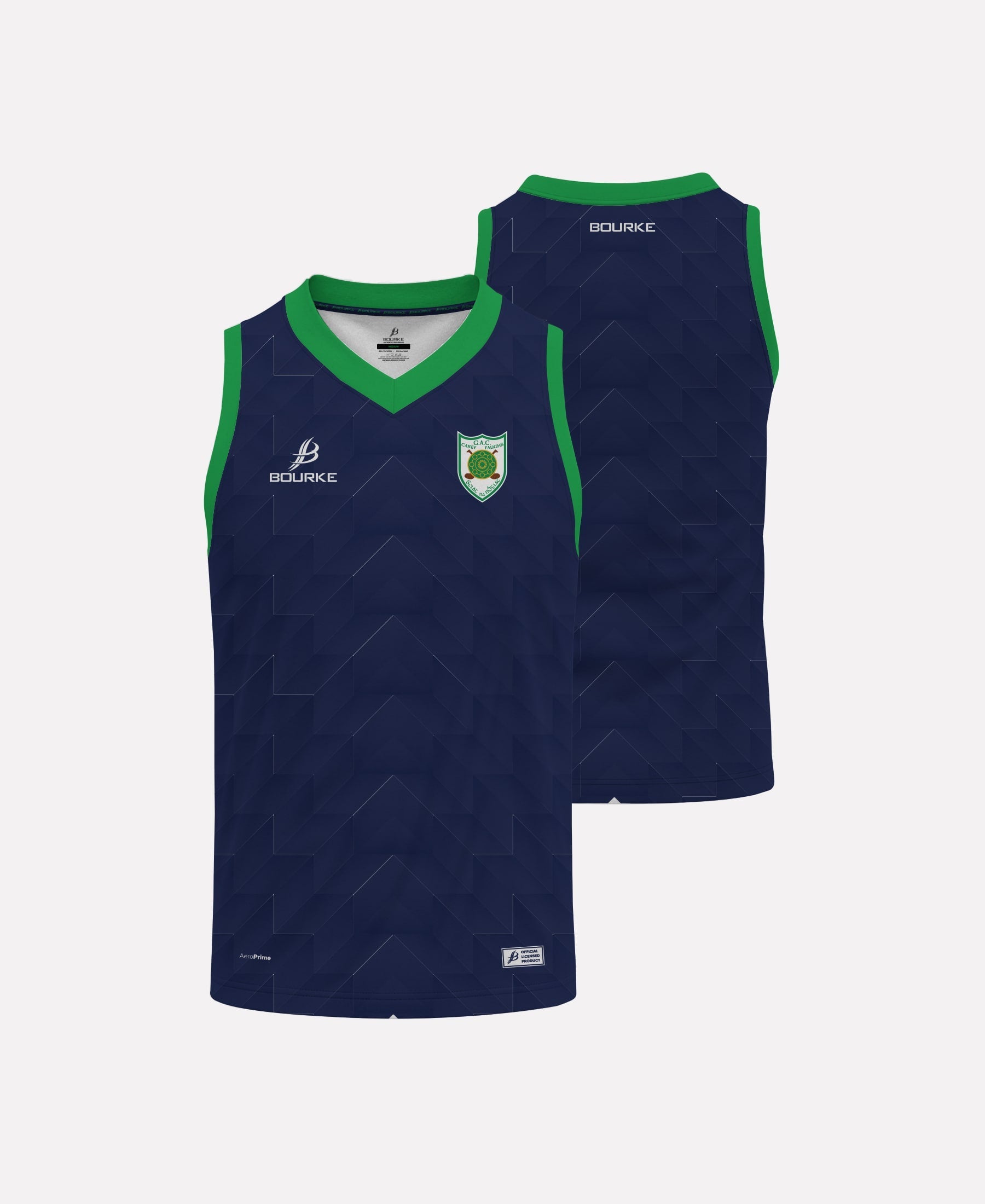 Carey Faughs Singlet (Navy/Green) – Bourke Sports (.COM) Website