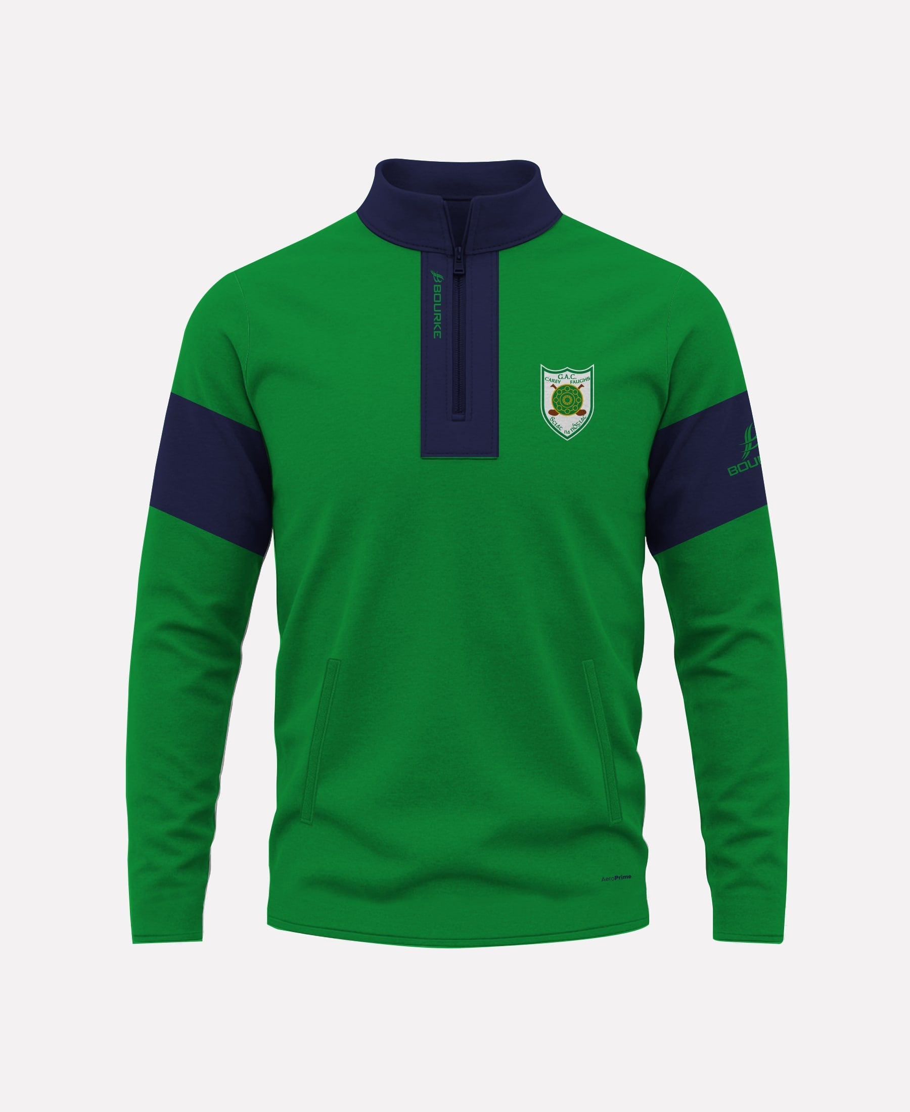 Carey Faughs TEASRA Half Zip (Navy/Green) – Bourke Sports (.COM) Website