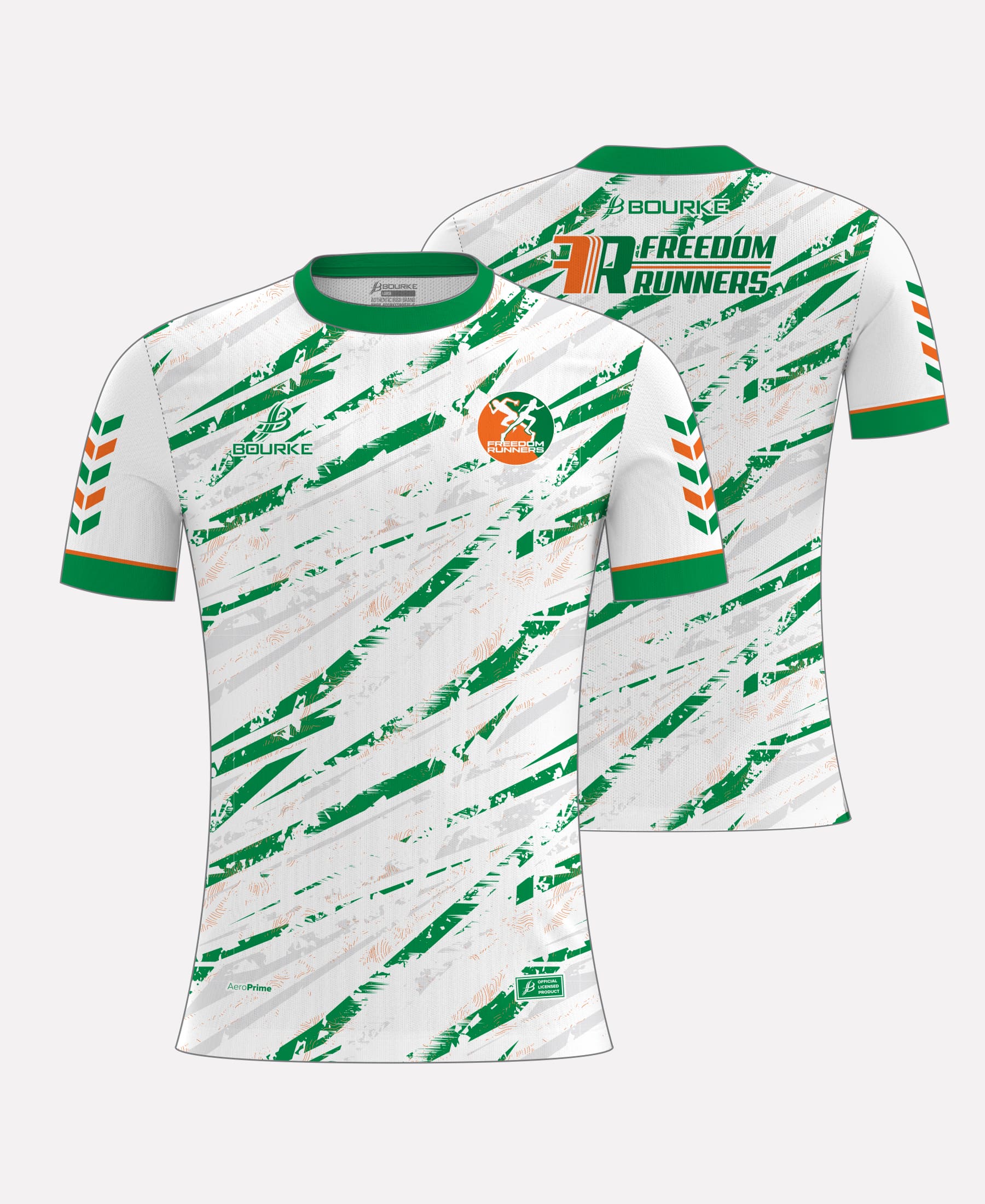 Freedom Runners Jersey (White/Green/Orange) – Bourke Sports (.COM) Website