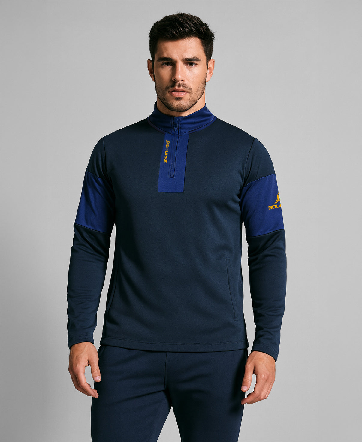 TEASRA Adult Half Zip (Navy/Blue/Amber) – Bourke Sports (.COM) Website