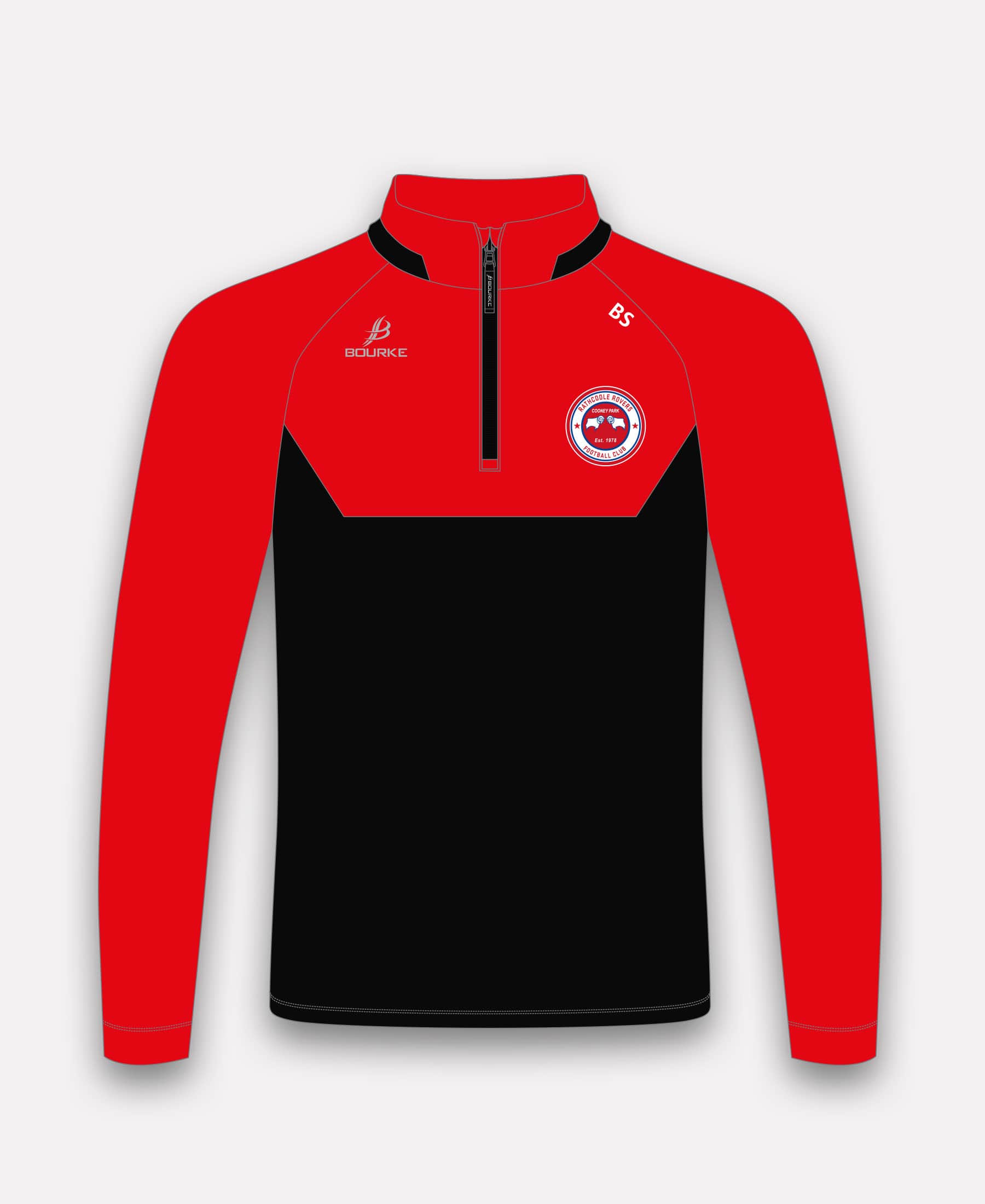 Rathcoole Rovers FC BARR Half Zip (Black/Red) – Bourke Sports (.COM ...